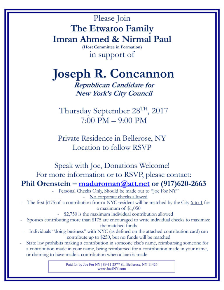 Queens Village Reception in Support of Joe Concannon for City Council ...