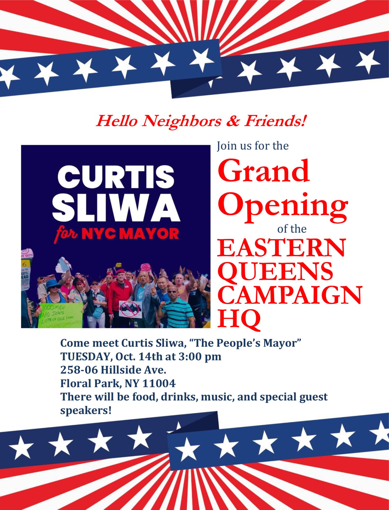Grand Opening of Eastern Queens Campaign HQ with Curtis Sliwa - The ...